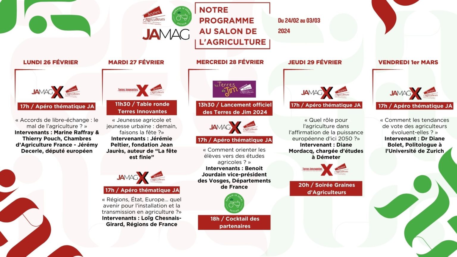 Notre programme pour le SIA 2024 ! - Jeunes Agriculteurs
